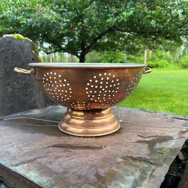 Copper Colander - Etsy