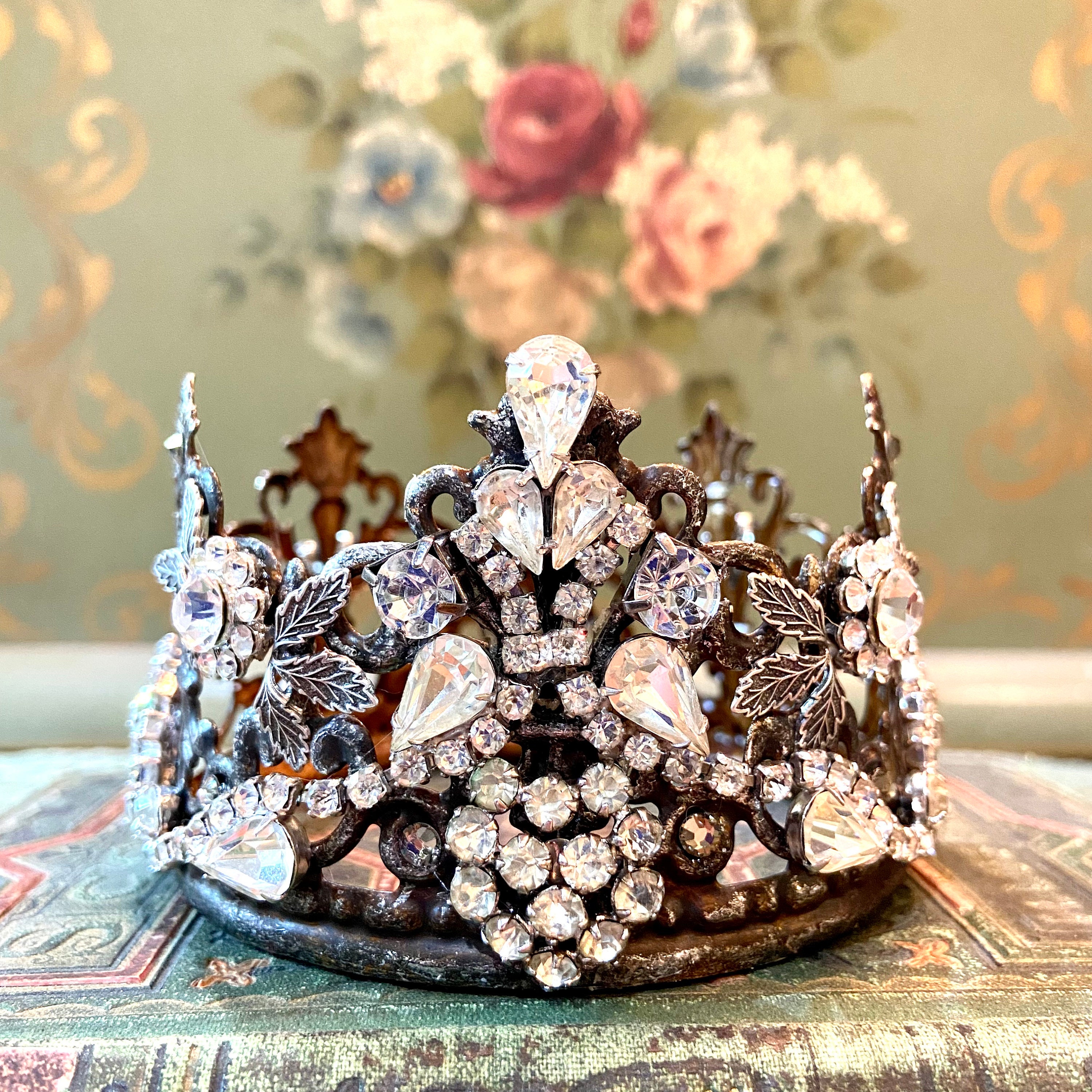 Heart Vintage Rhinestone Crown, Small Crown for Statue, 3 Inch Crown ...