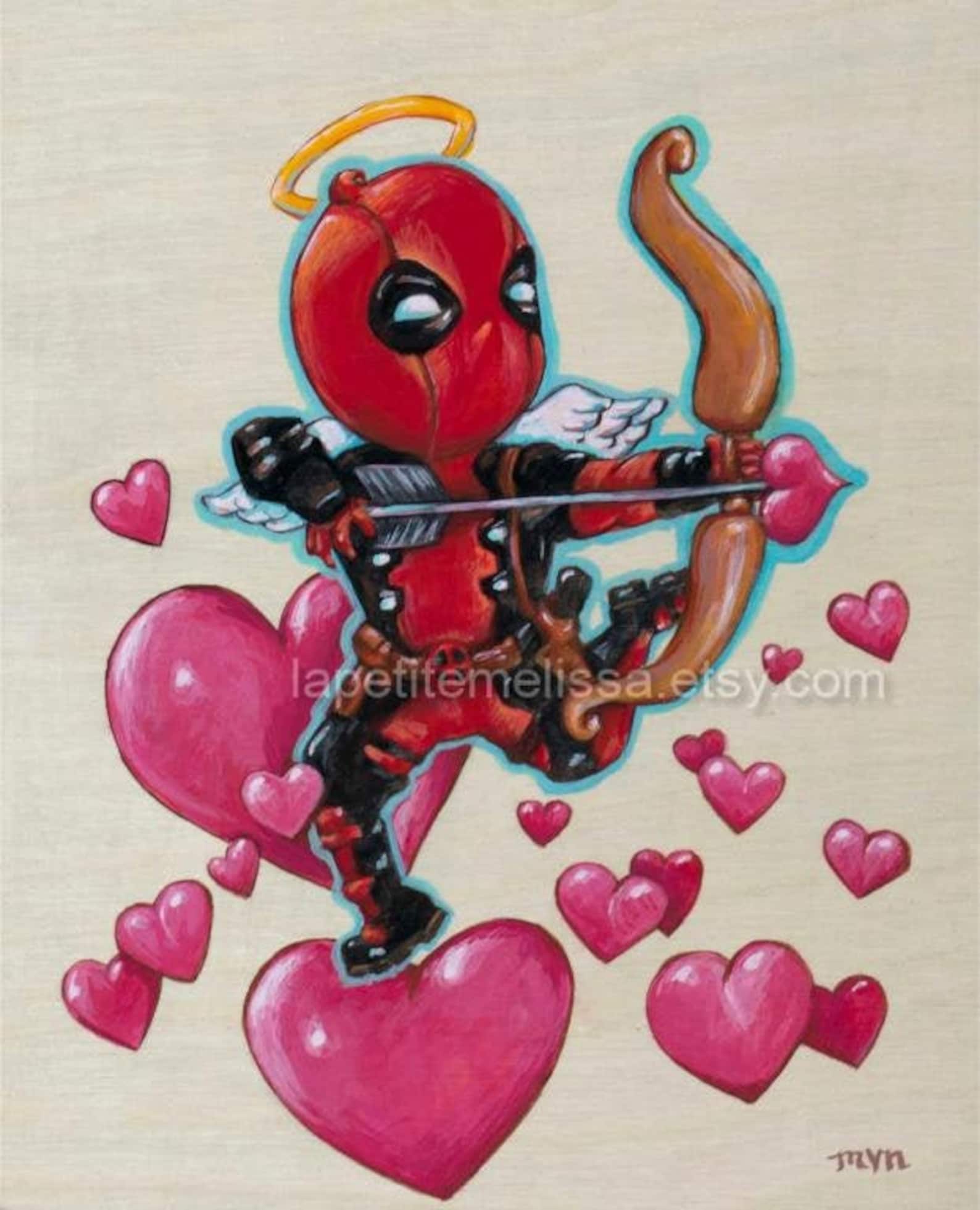 Deadpool Cupid- Marvel, Comic, Fan Art - Etsy