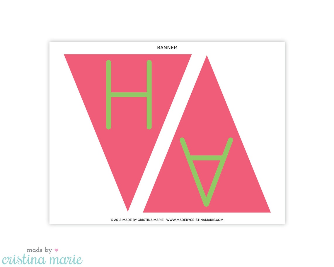 INSTANT DOWNLOAD, Strawberry Party, Pennant Banner, Printable - Etsy