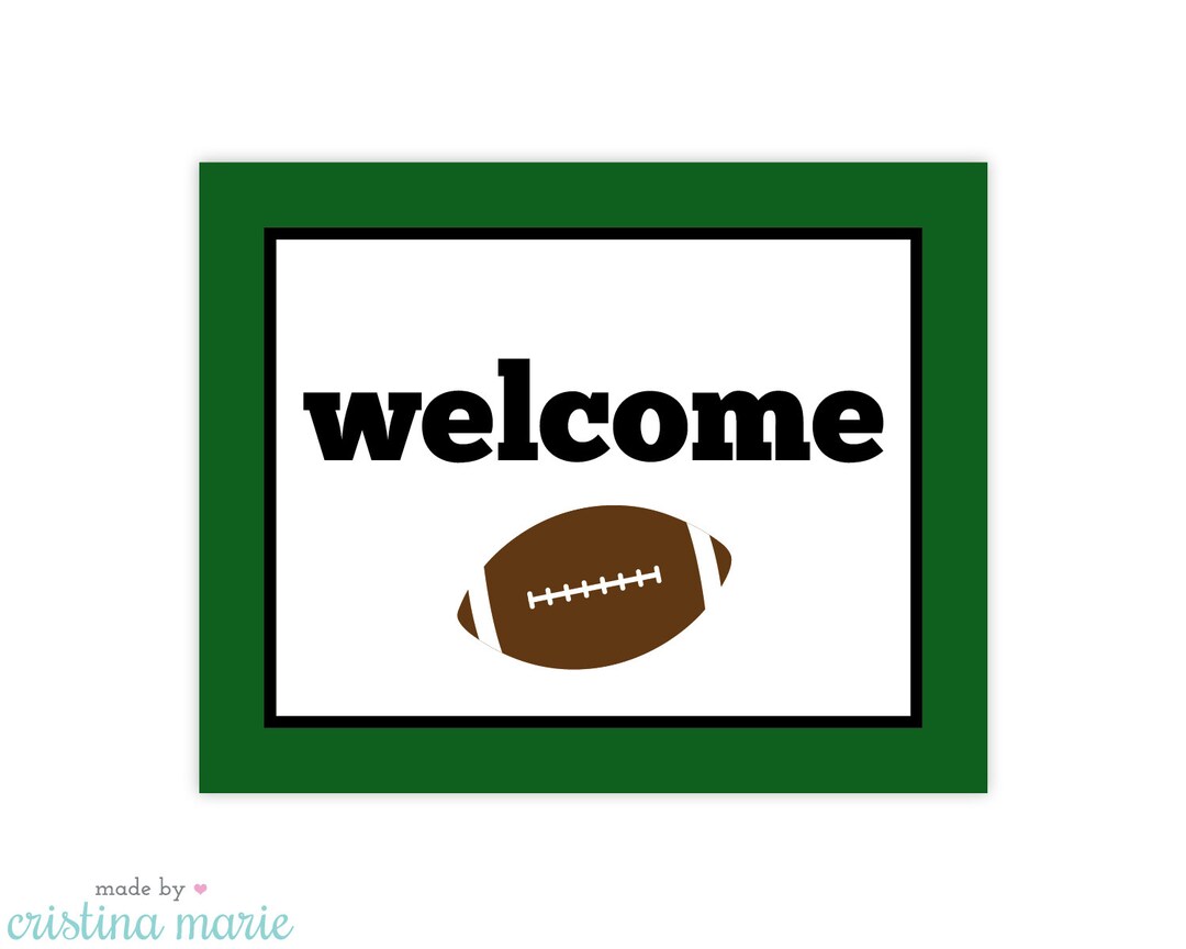 INSTANT DOWNLOAD, Football Party, Welcome Sign, Printable Sign - Etsy