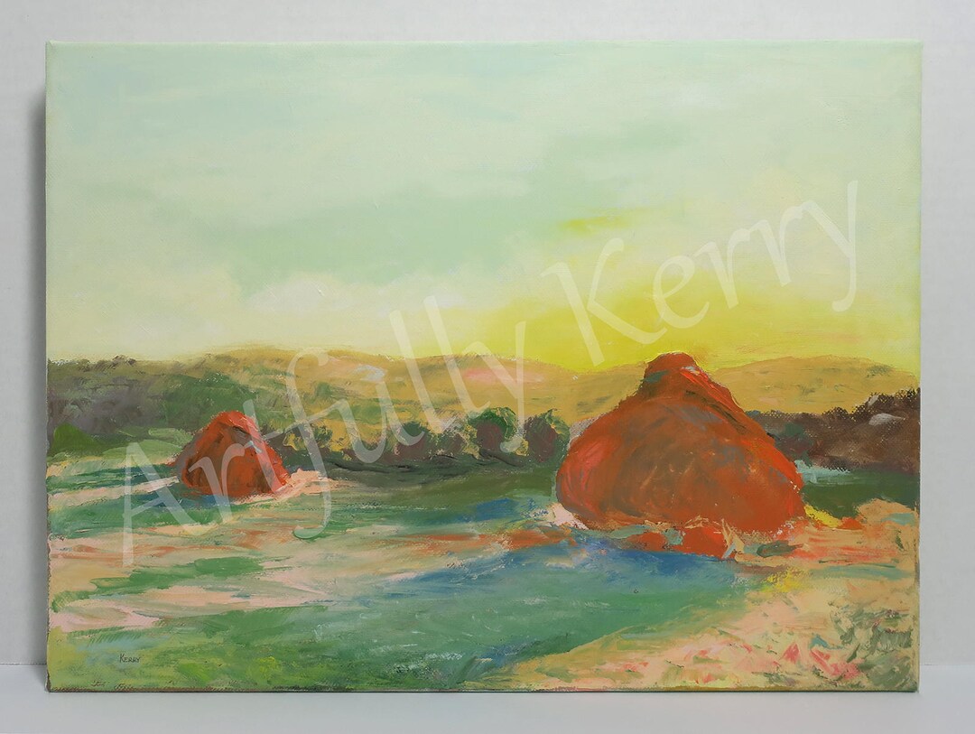Haystacks Art Reproduction Print 8x10 and 11x14 - Etsy