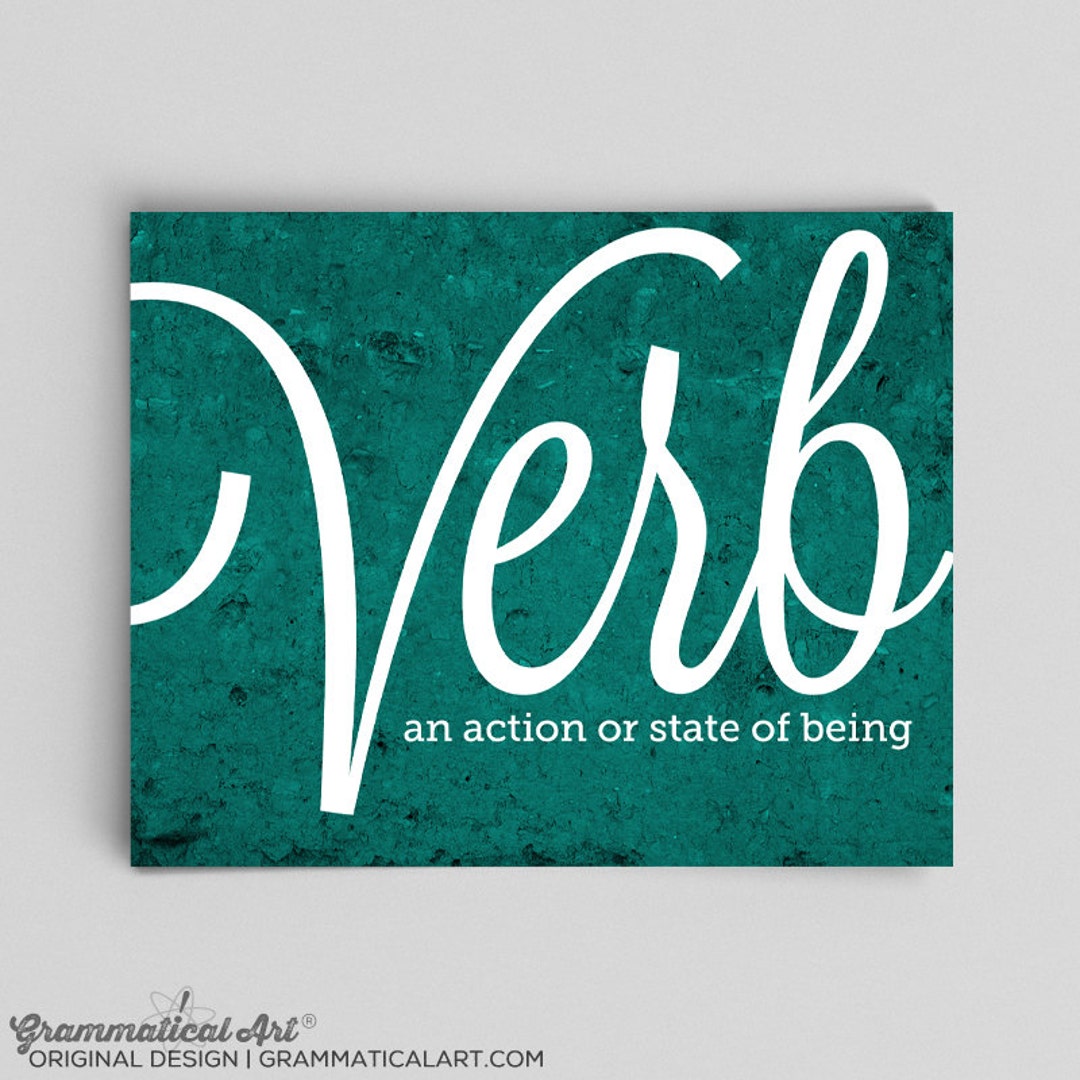 Grammar Print Verb Part of Speech English Print Gift Teacher Gifts for ...