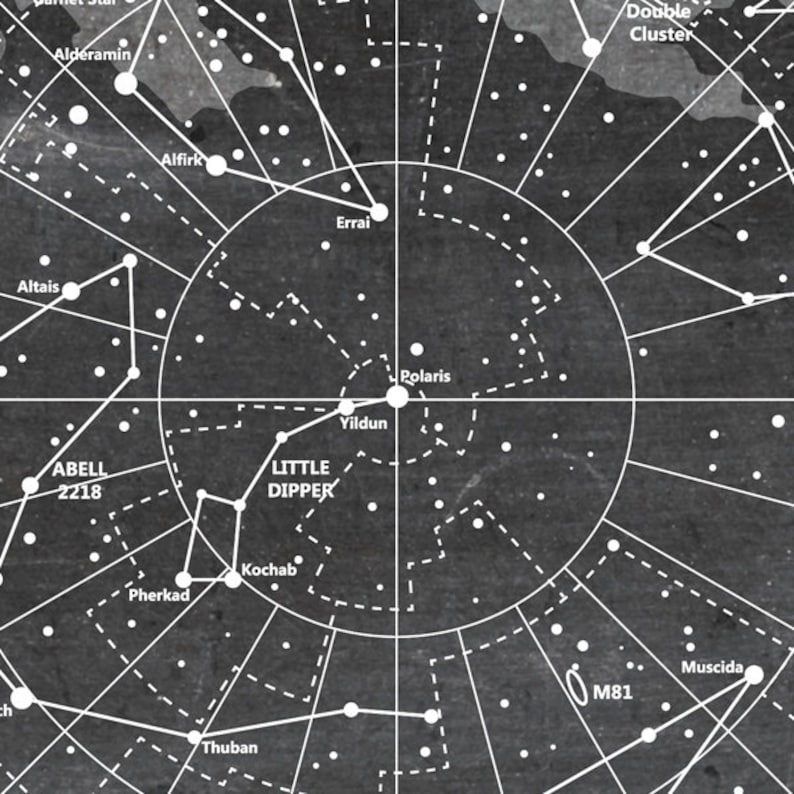Constellation Print Constellation Map Stars Map Chalkboard Astronomy ...
