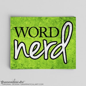 Word Nerd Poster Gift for Teachers Librarians Editor Copywriter English ...
