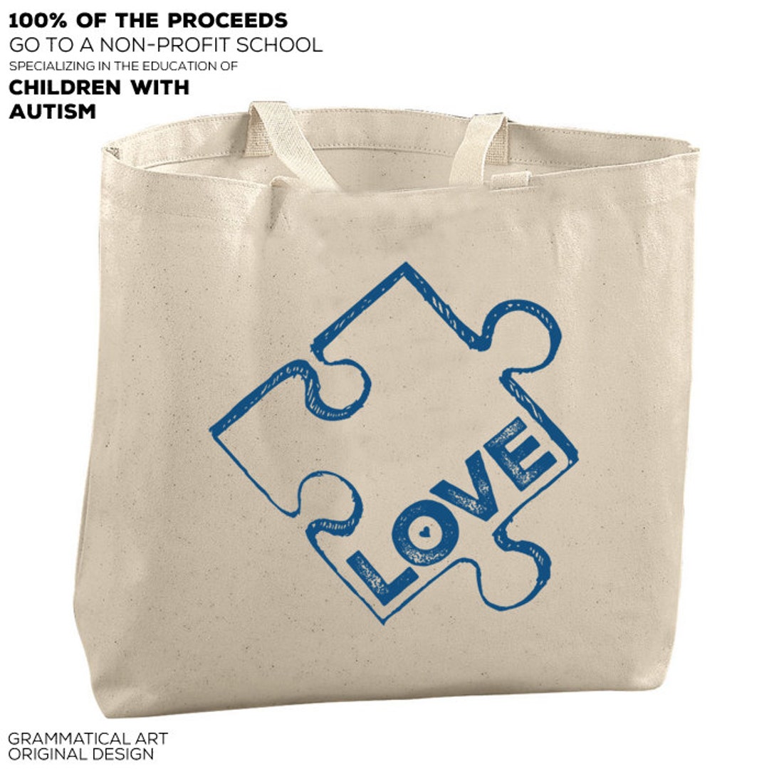 Autism Awareness Large Totes Beach Bags Canvas Tote Bag Tote Reusable ...