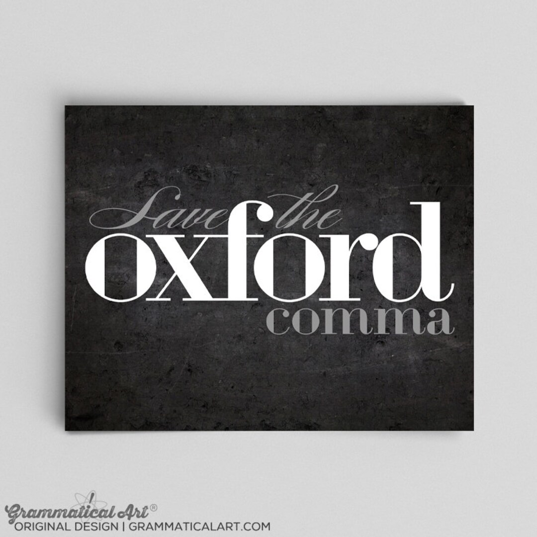 Oxford Comma Print Grammar Print for English Teachers Gift Teacher ...