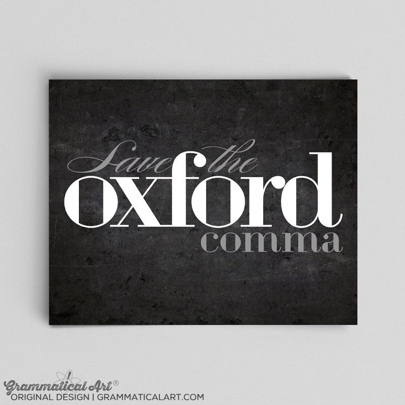 Oxford Comma Print Grammar Print for English Teachers Gift Teacher ...