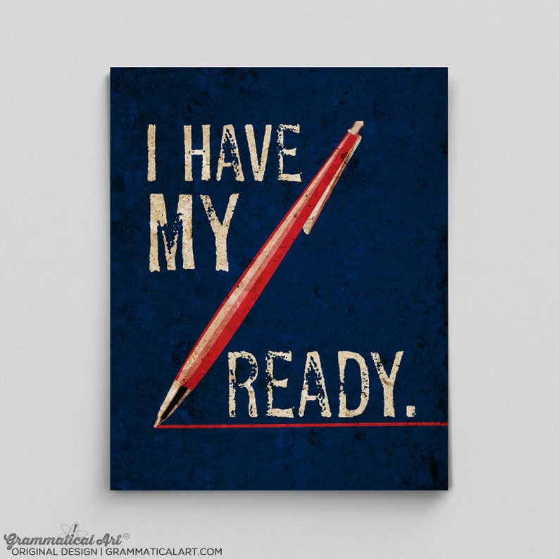 Teacher Poster Red Pen Ready Print Gifts for Teachers Editor Copywriter ...