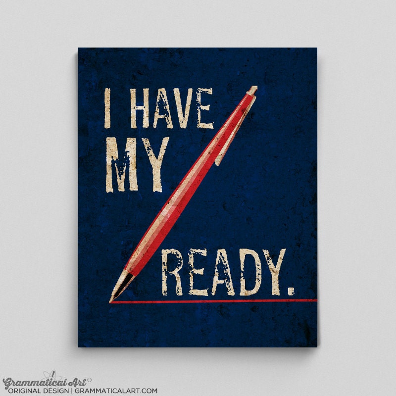 Teacher Poster Red Pen Ready Print Gifts for Teachers Editor Copywriter ...