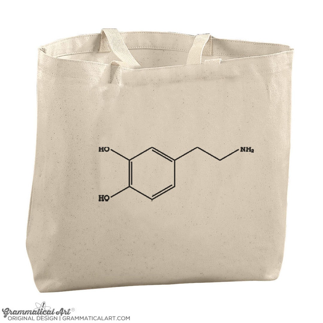 Dopamine Molecule Large Totes Beach Bags Canvas Tote Bag Chemistry Tote ...