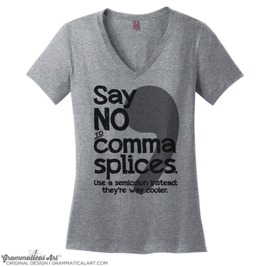 Punctuation V Neck Tee Grammar Shirt Womens Shirt English Teacher Gift ...
