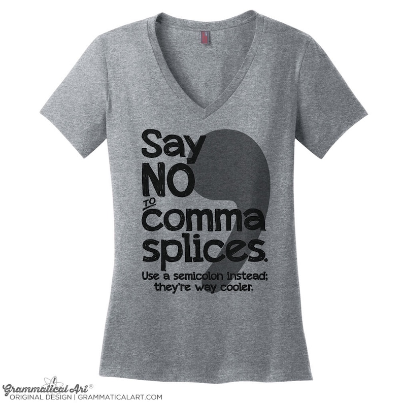 Punctuation V Neck Tee Grammar Shirt Womens Shirt English Teacher Gift ...