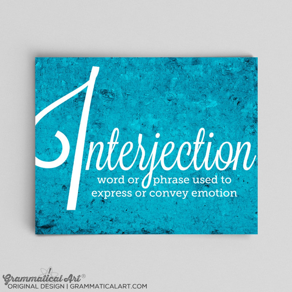 Interjection Grammar Poster Print English Poster Teacher Gifts for ...