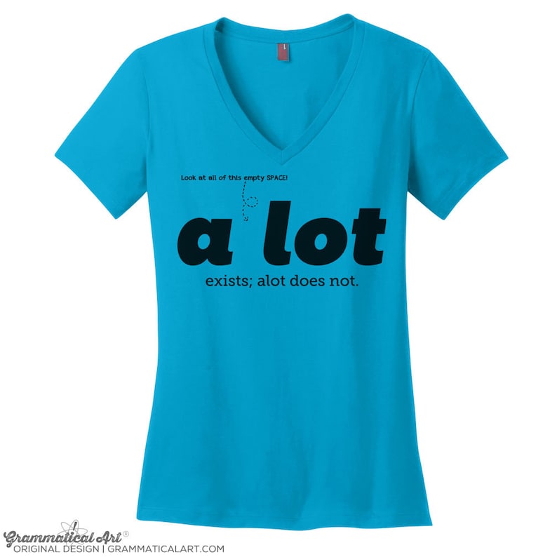 A Lot V Neck Tee Grammar Shirt Womens Shirt English Teacher Gift for ...