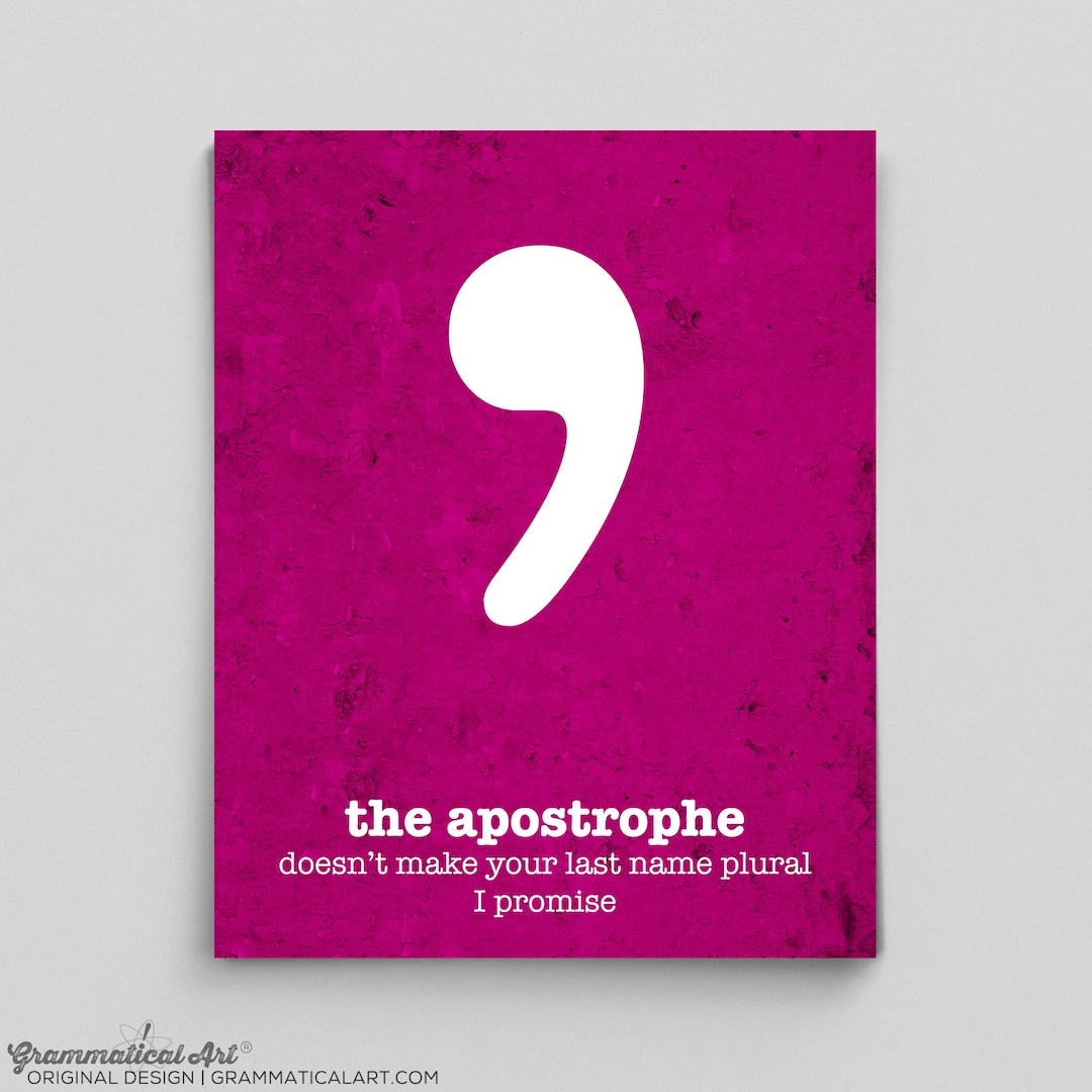Typography Print Apostrophe Typography Poster Typographic Print Grammar ...