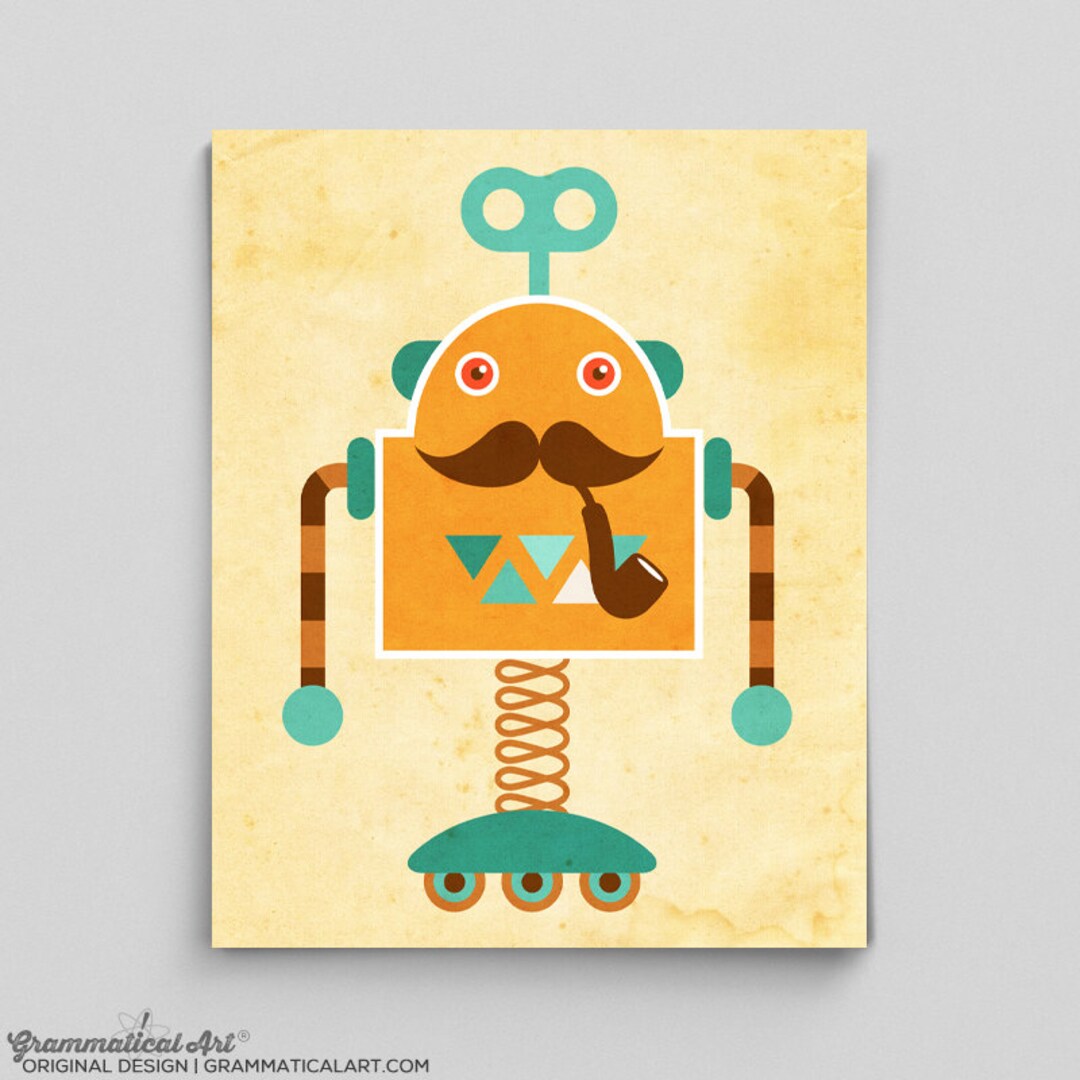 Robot Nursery Art, Robot Nursery Sign, Science Nursery Ideas, Science ...