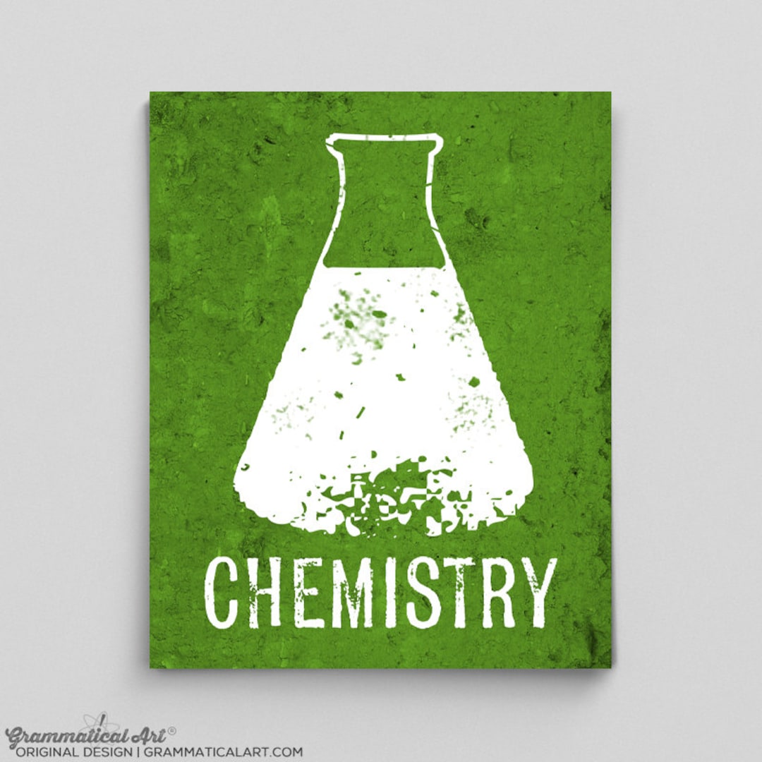 Erlenmeyer Flask Chemistry Beaker Print Science Teacher Gifts for ...