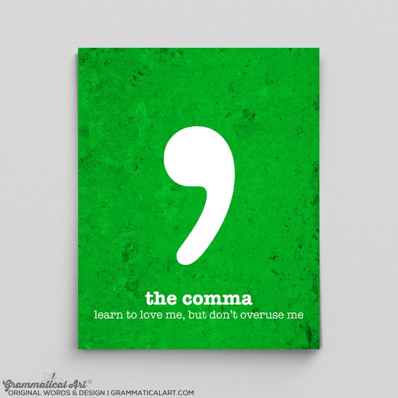 Digital Download Comma Grammar Poster Classroom Decor - Etsy