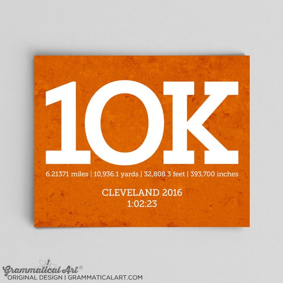 Custom 10k Running Print With Race Times Custom Running Poster - Etsy