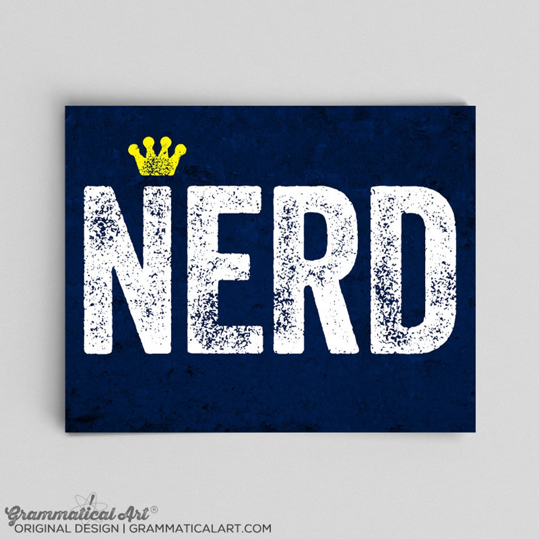 King of the Nerds Print - Queen of the Nerds - Gamer Gift Geeky Dorky ...