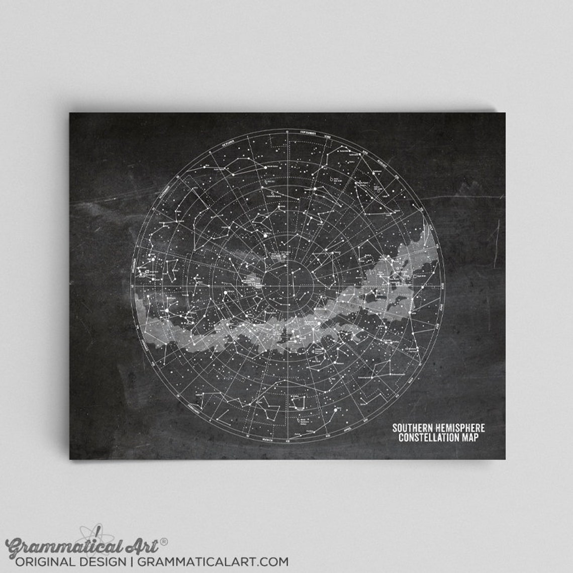 Constellation Print Constellation Map Stars Map Chalkboard Astronomy ...