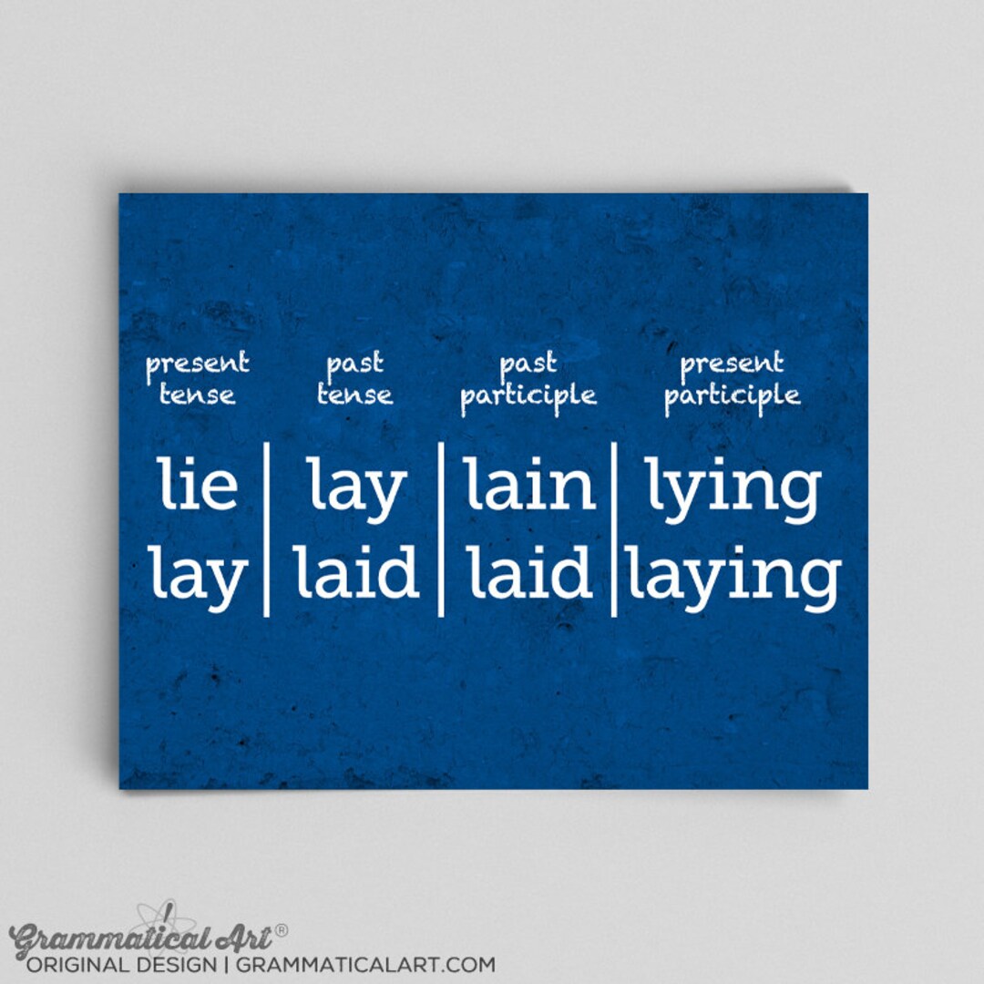 Grammar Print Lay Lie English Teacher Poster Gift Teacher Gifts for ...