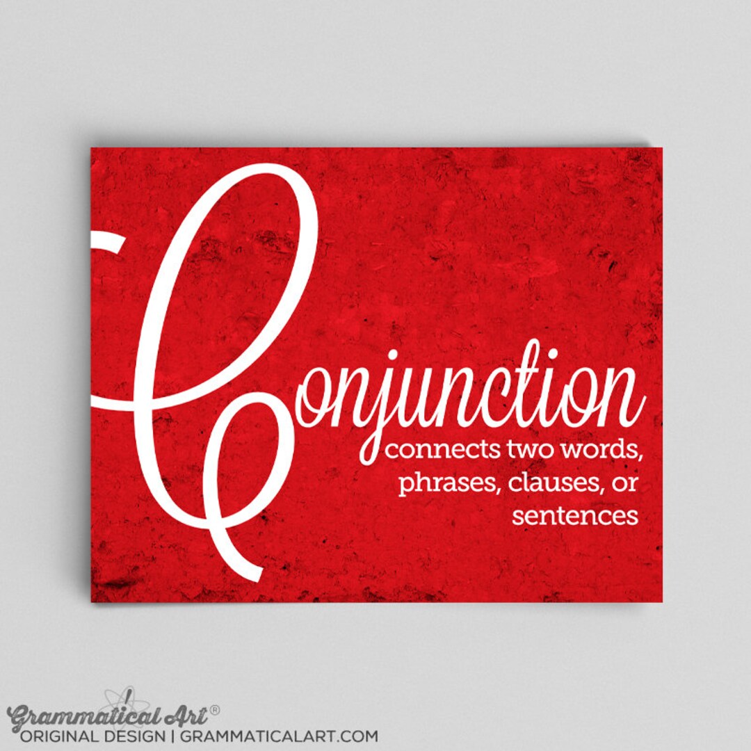 Conjunction Grammar Poster Print English Print Poster Teacher Gifts for ...