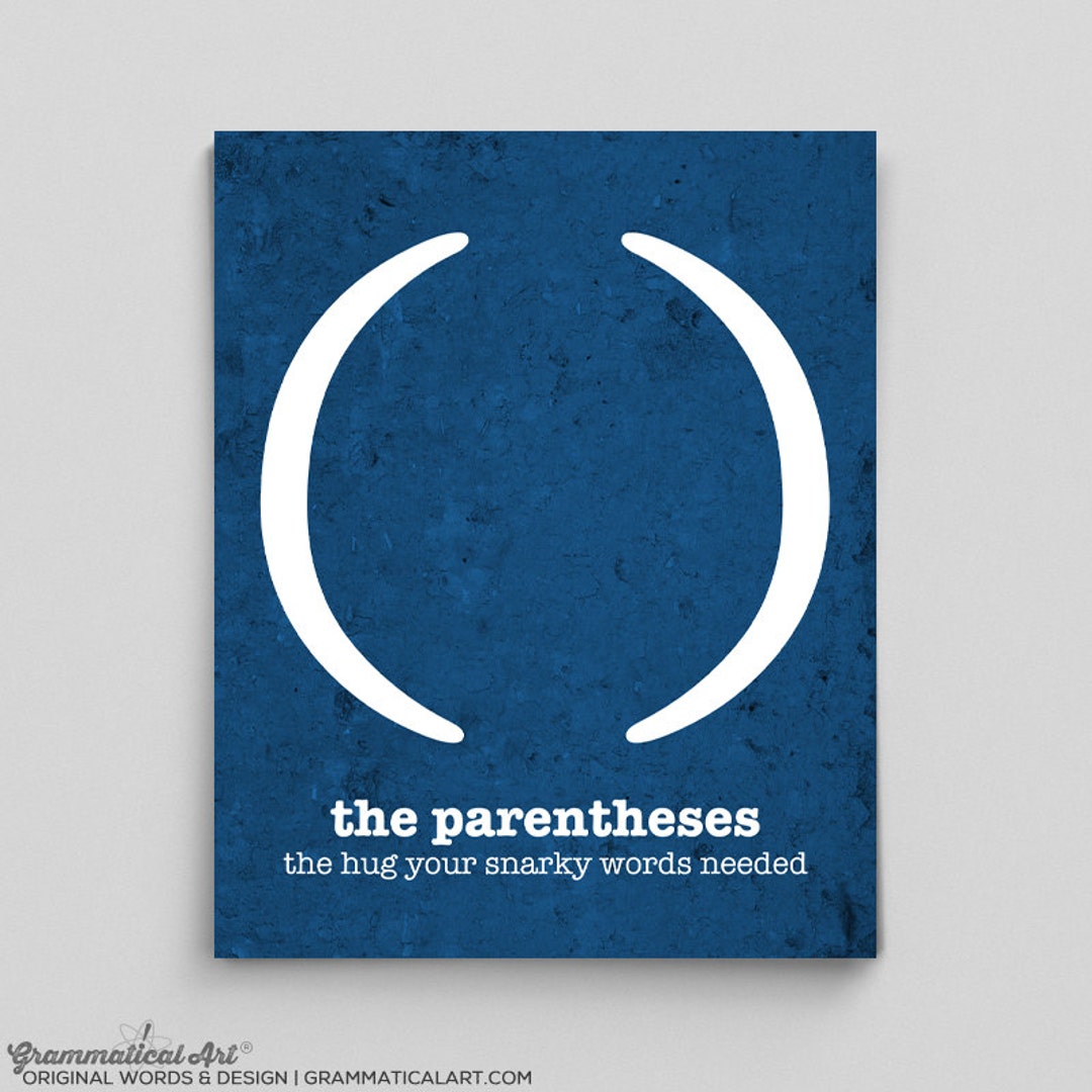 Digital Download for Classroom, Classroom Decor, Parentheses Grammar ...