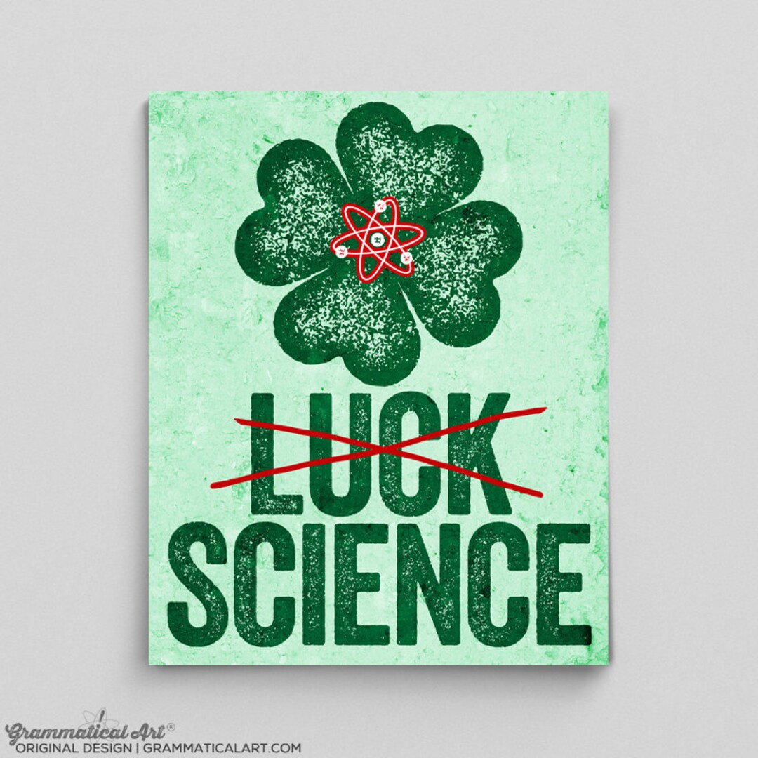 St. Patrick's Day Funny Science Poster Print Lucky Four Leaf Clover ...