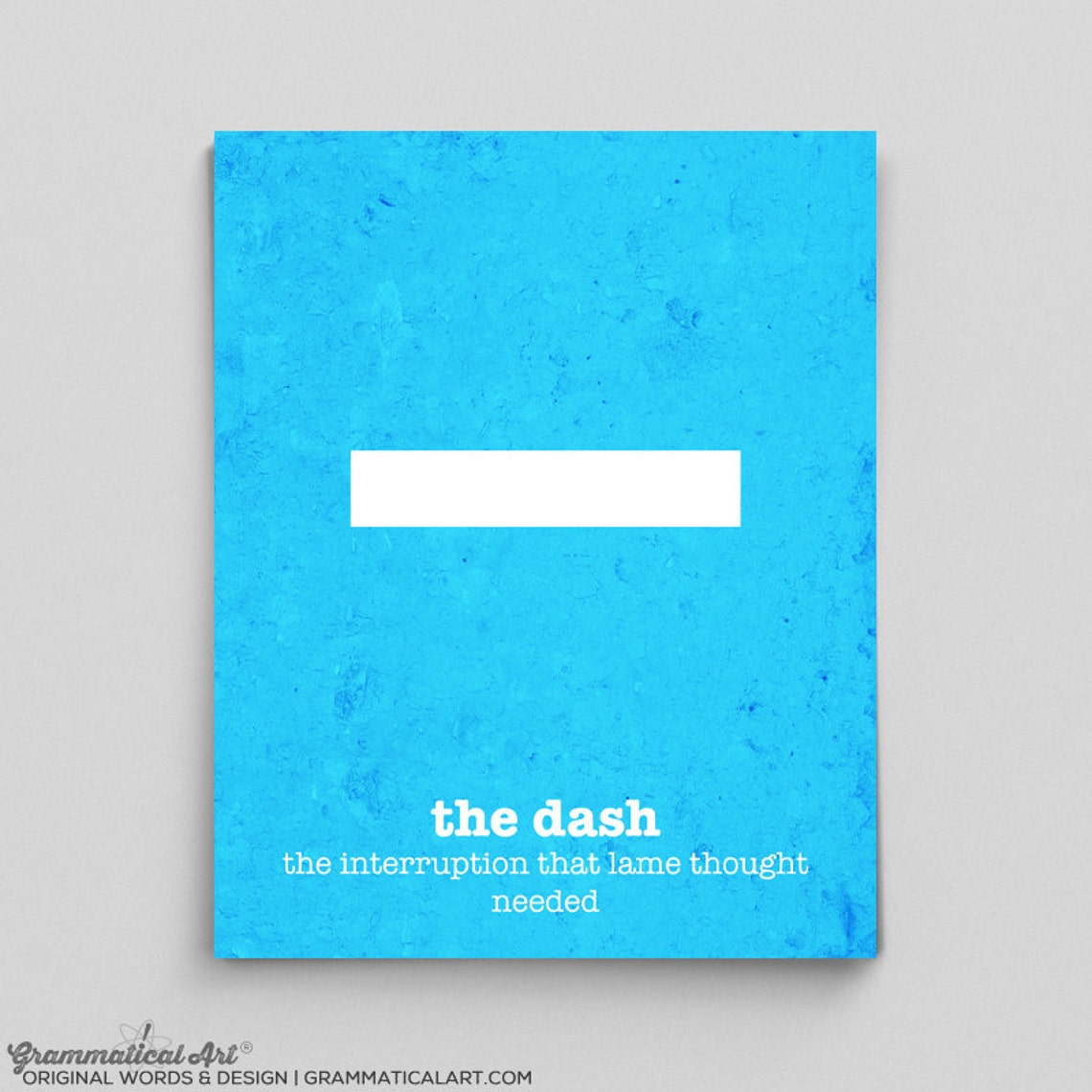 Em Dash Punctuation Poster Grammar Gifts for Book Lovers Book Worm ...