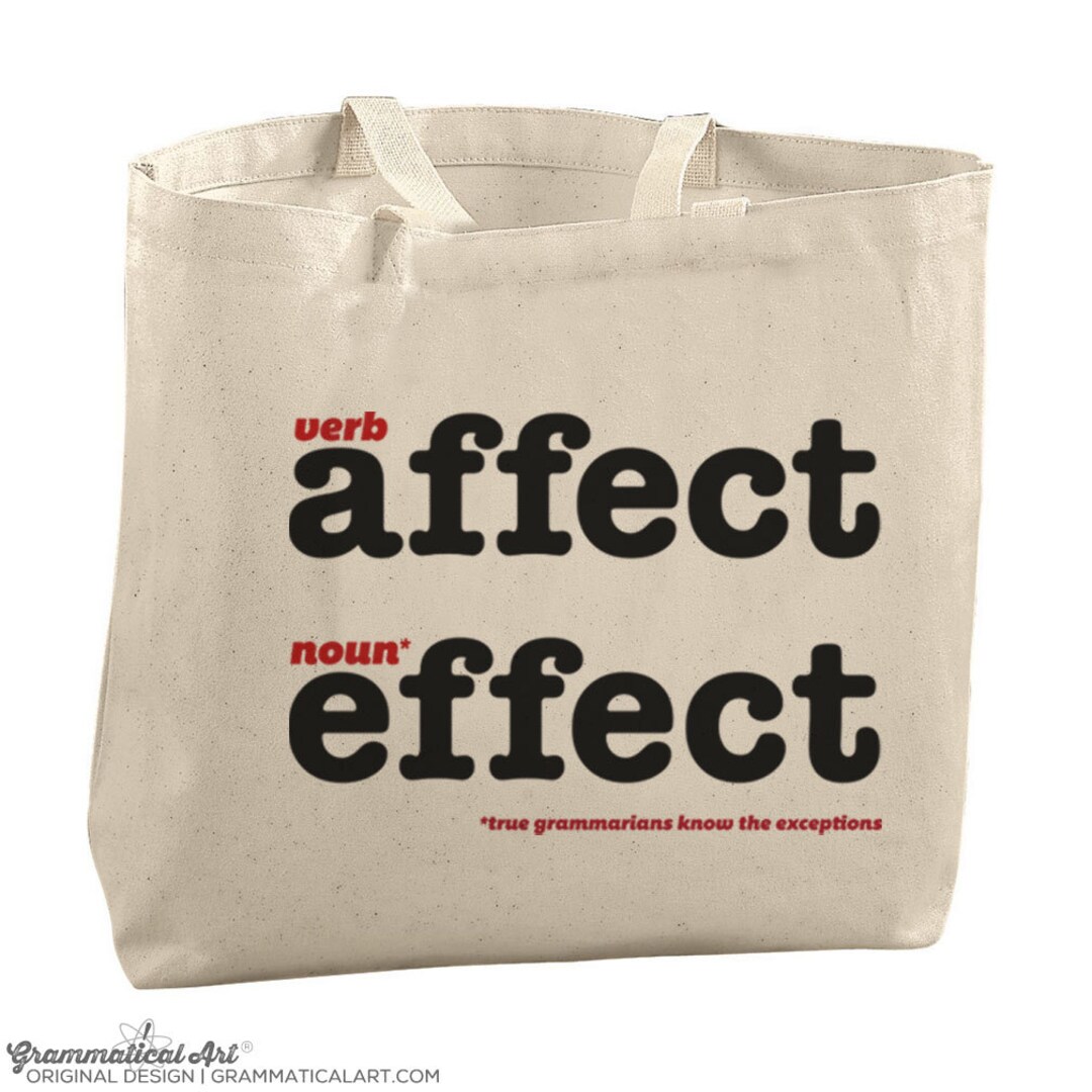 Large Totes Beach Bags Canvas Tote Bag Affect Vs Effect Tote Reusable ...