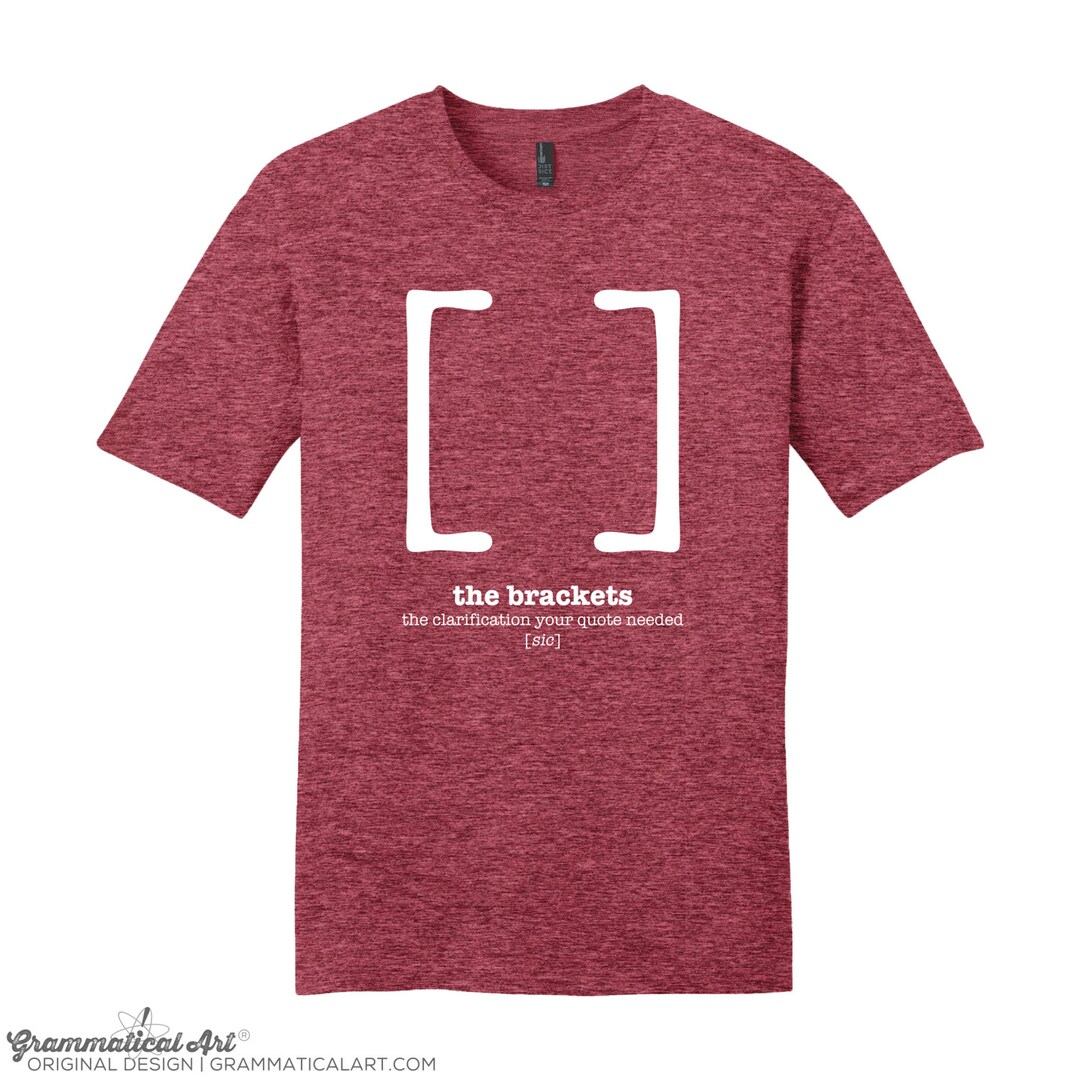 Brackets Punctuation Shirt English Teacher Men's Grammar Shirt Gifts ...