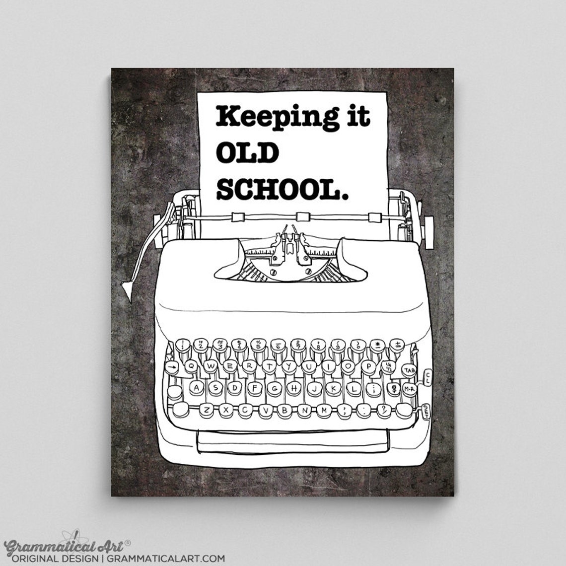 Keeping It Old School Print Vintage Typewriter Print Typewriter Poster ...