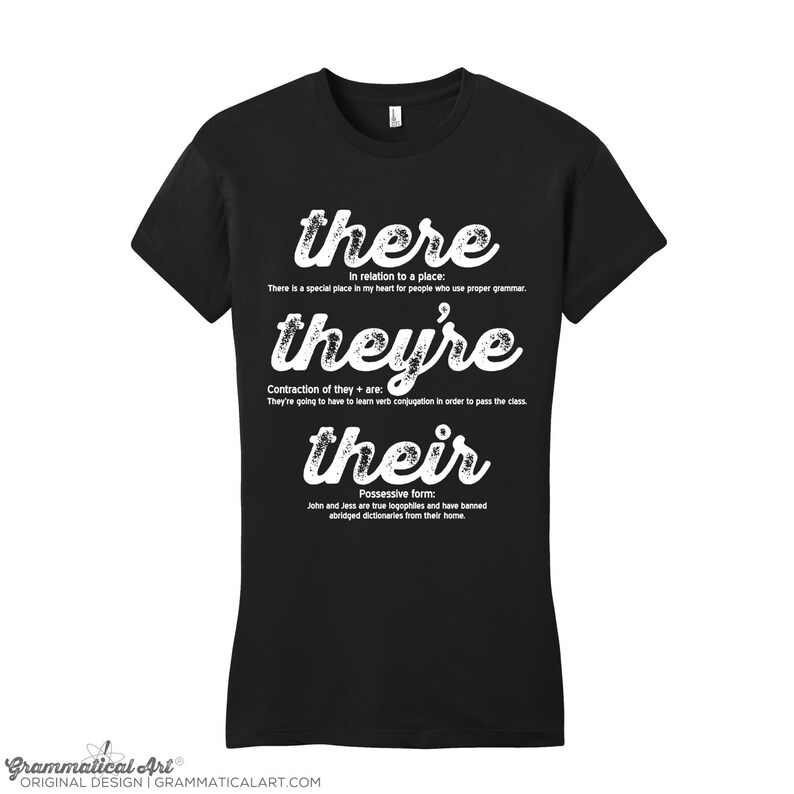 There They're Their Grammar Shirt Grammar Police Funny - Etsy