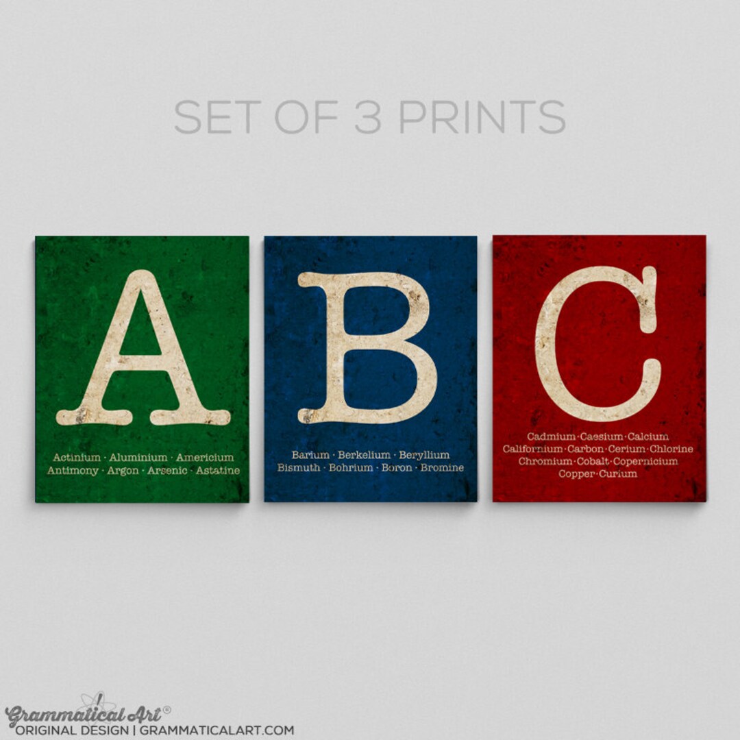 Science Abcs of Chemistry Nerdy Baby Gift Periodic Table Home Decor ...