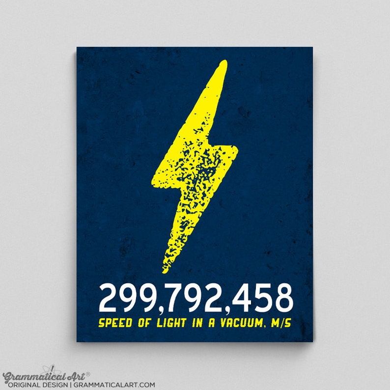 Science Physics Speed of Light Print Poster Gifts for Teachers Nerdy ...