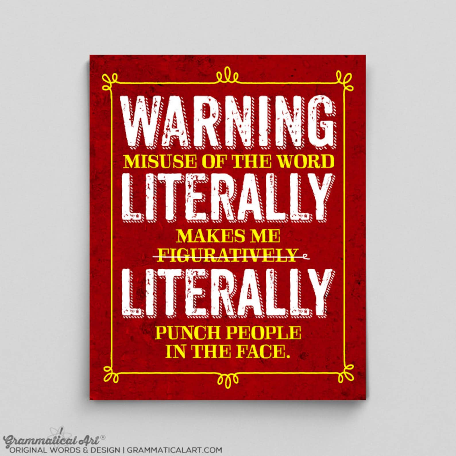 Funny Grammar Poster Literally Figuratively Librarian English - Etsy