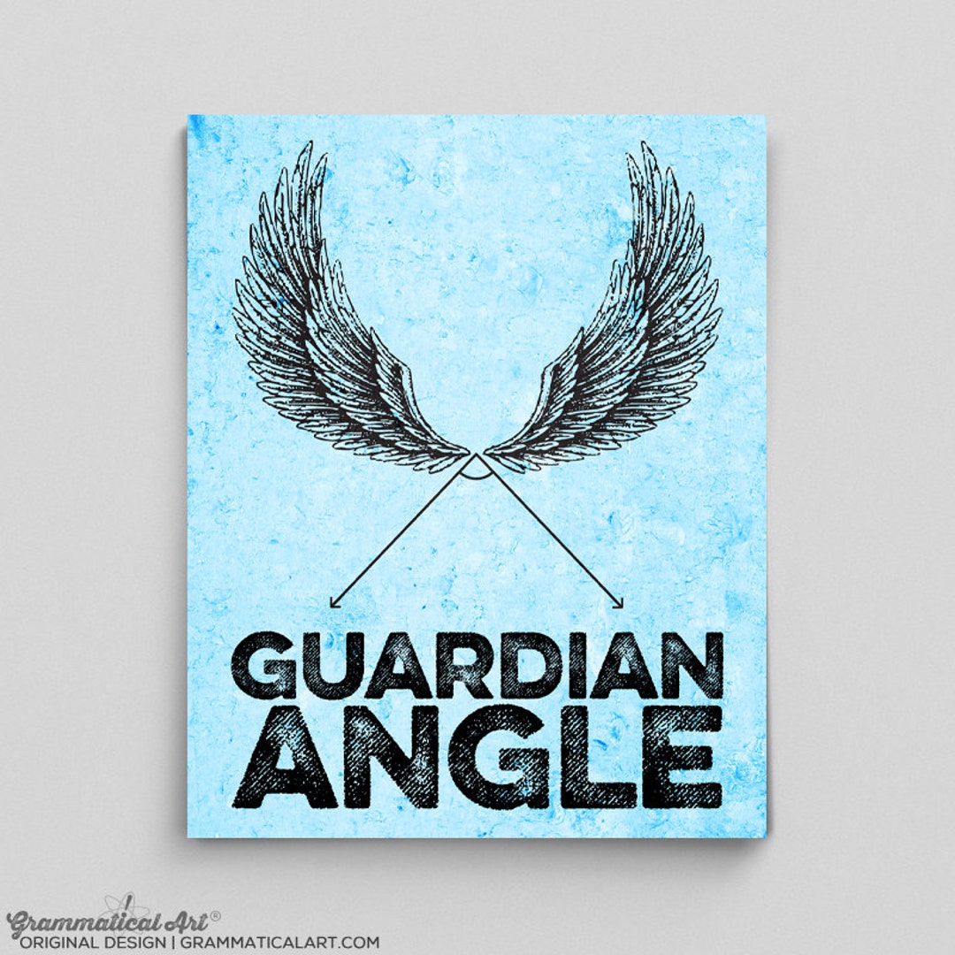 Guardian Angle Math Poster for Teachers Funny Math Joke Angle Vs Angel ...