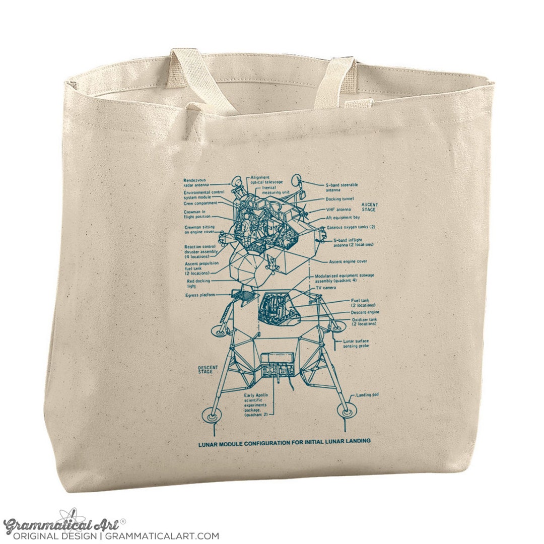 Moon Tote, Outer Space Tote Bag, Nerdy Birthday Gift for Her, Large ...