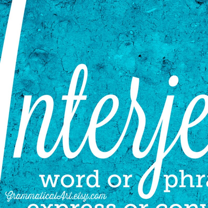 Interjection Grammar Poster Print English Poster Teacher Gifts | Etsy