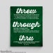 Through Threw Thru Definitions Grammar Poster English Teacher Gifts for ...