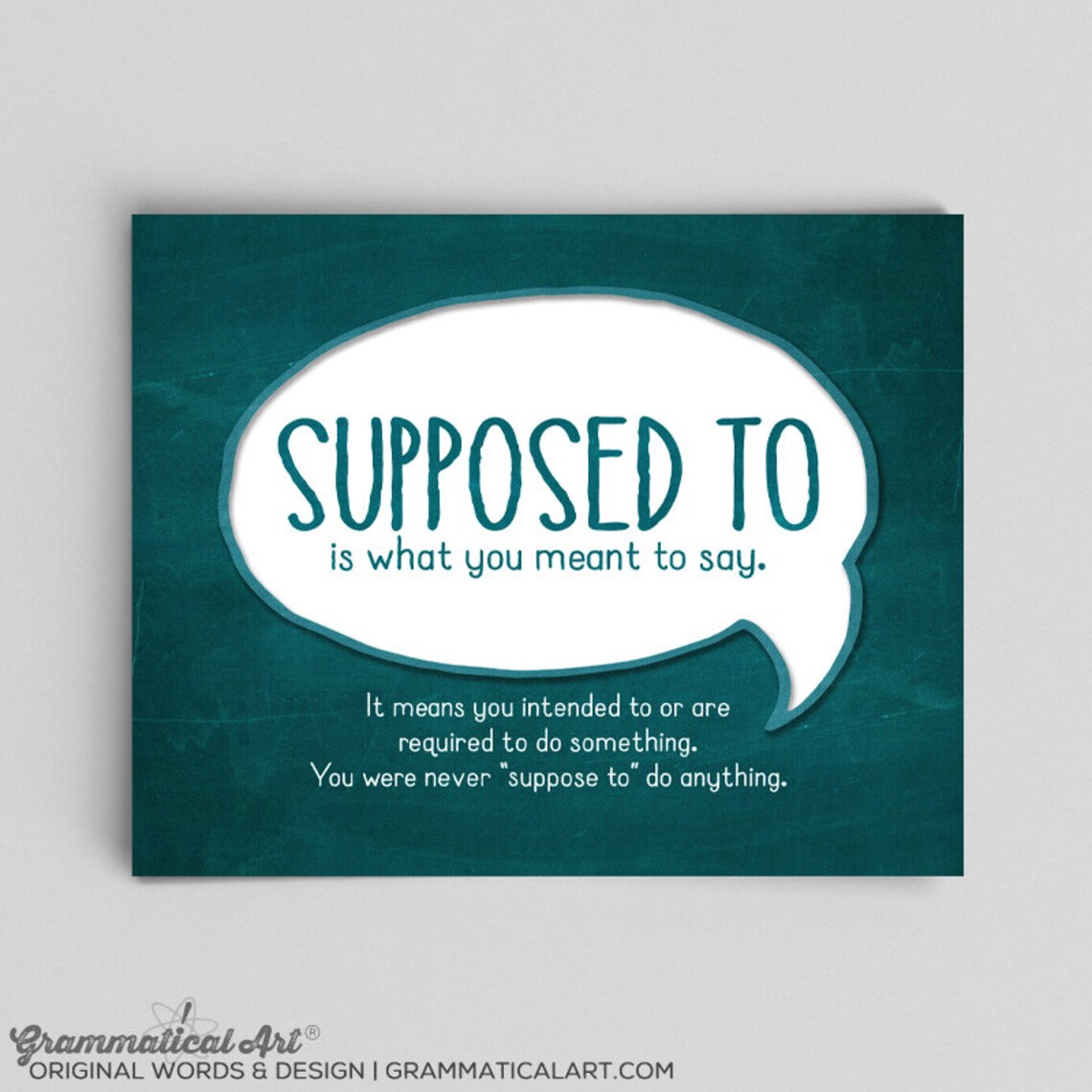 Supposed to Grammar Poster English Teacher Gifts Grammar Print - Etsy