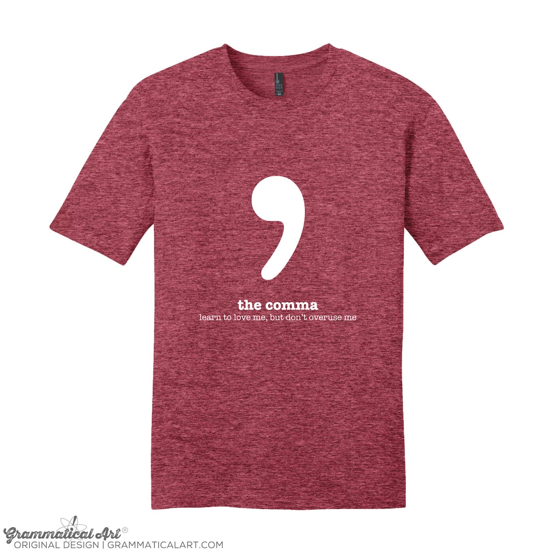 Comma Grammar Shirt Punctuation English Teacher Men's Grammar Shirt ...