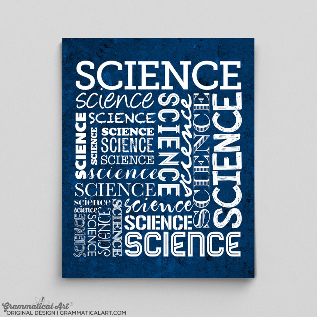 Science Print Typographic Poster Perfect Science Gift Geekery Gift ...