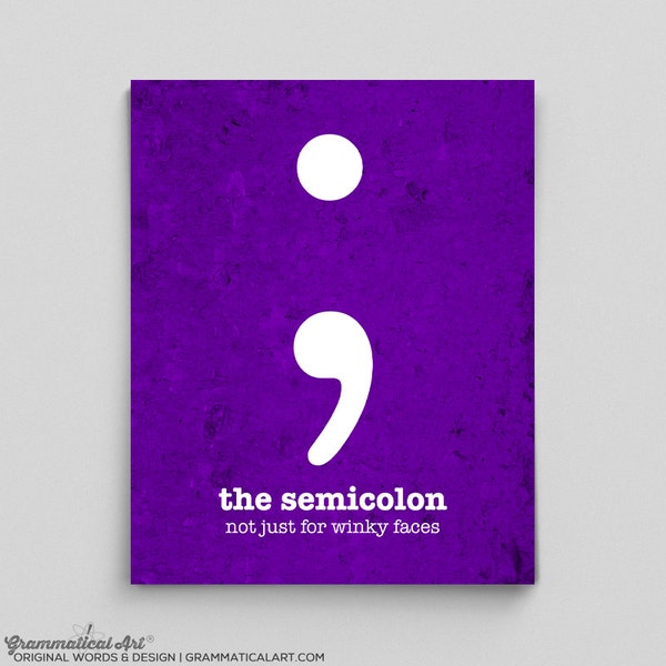 Semicolon Wall Art - Etsy