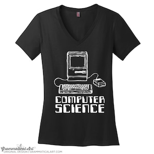 Computer Science V Neck Tee Womens Shirt Women in Science Computer Geek ...