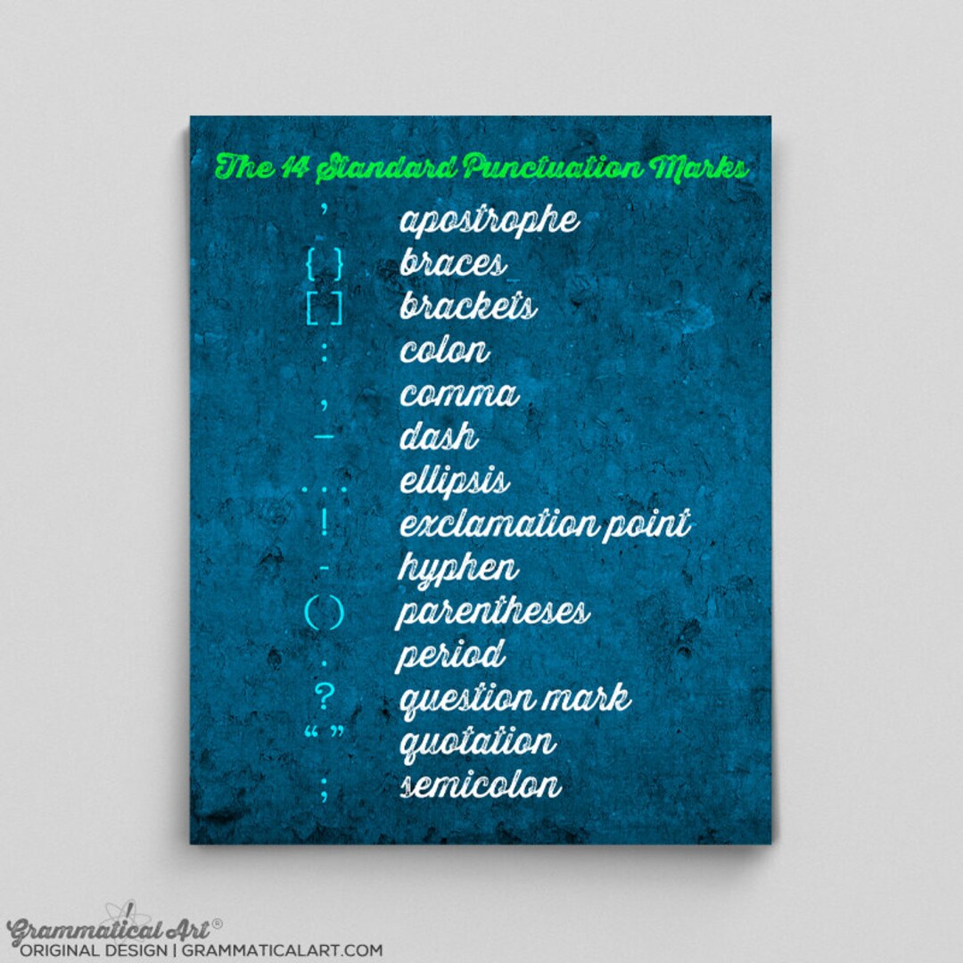 Grammar Poster, Punctuation Poster, Classroom Poster, Homeroom Decor ...