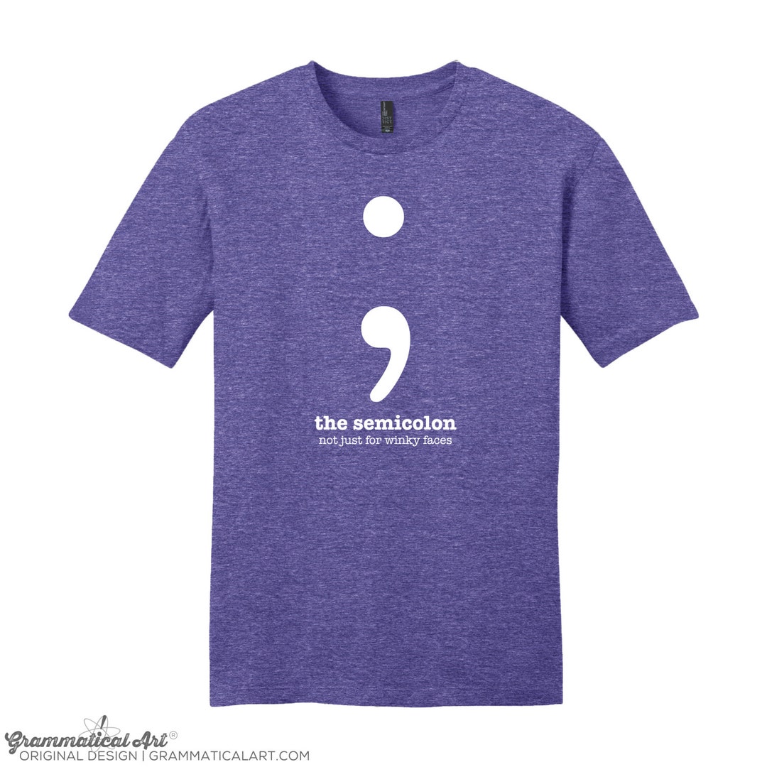 Semicolon Grammar Shirt Punctuation Shirt English Teacher Men's Shirt ...