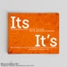 Grammar Print Its and It's Usage Definition English Print Teacher Gifts ...